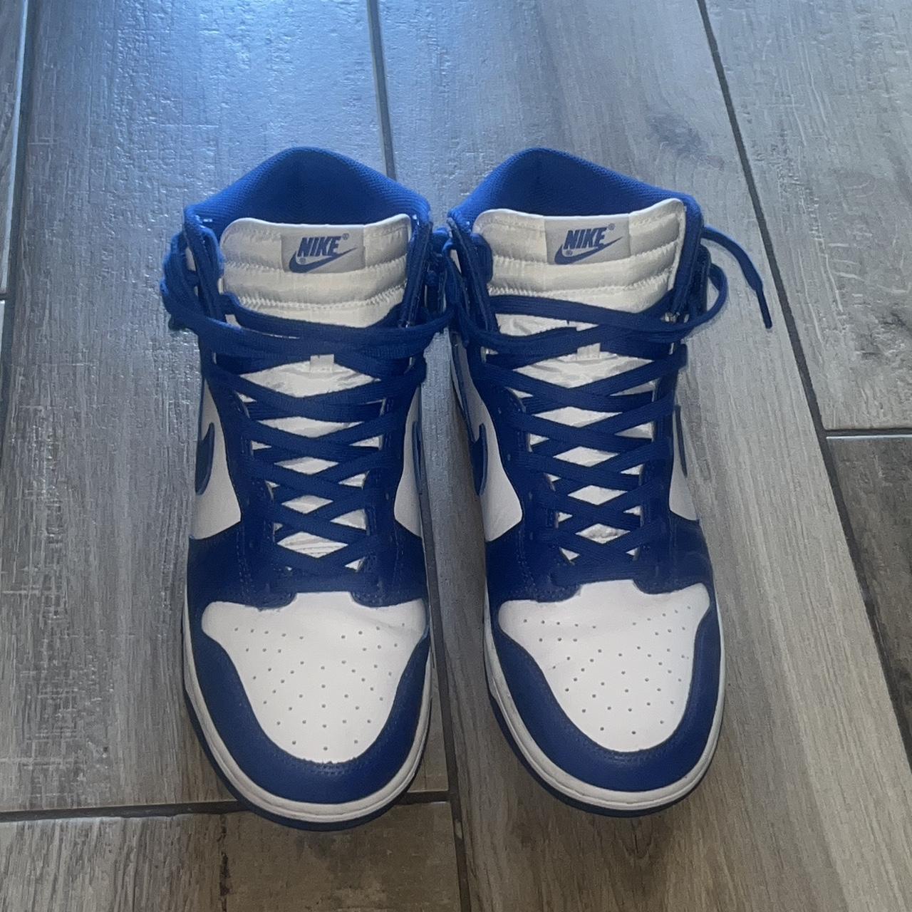 Blue Nike dunk high - Depop