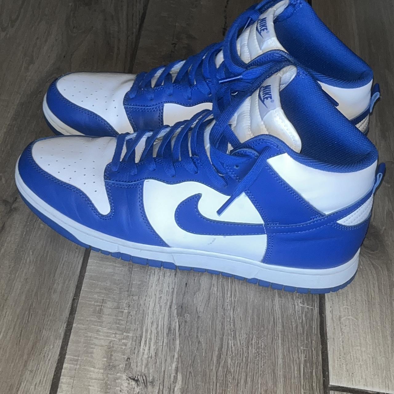 Blue Nike dunk high - Depop