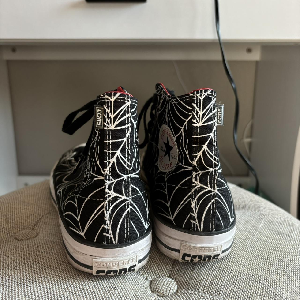 spider web converse chuck taylor’s no box | men’s 8... - Depop