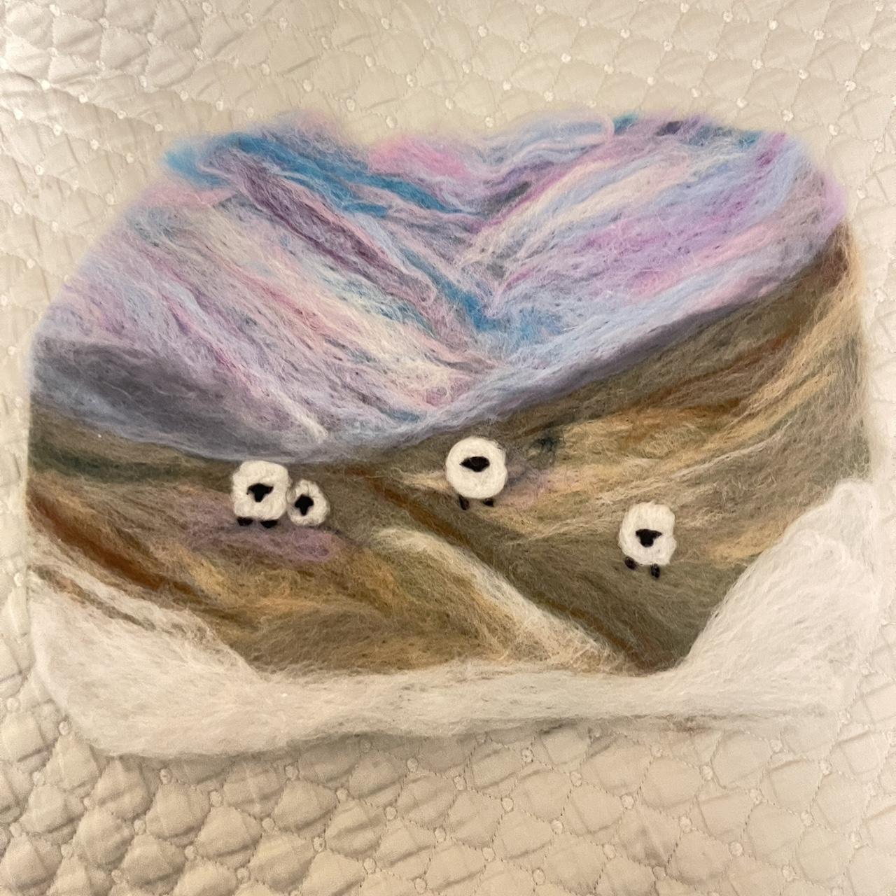 8x12 felted sunset sheep #home decor #household - Depop