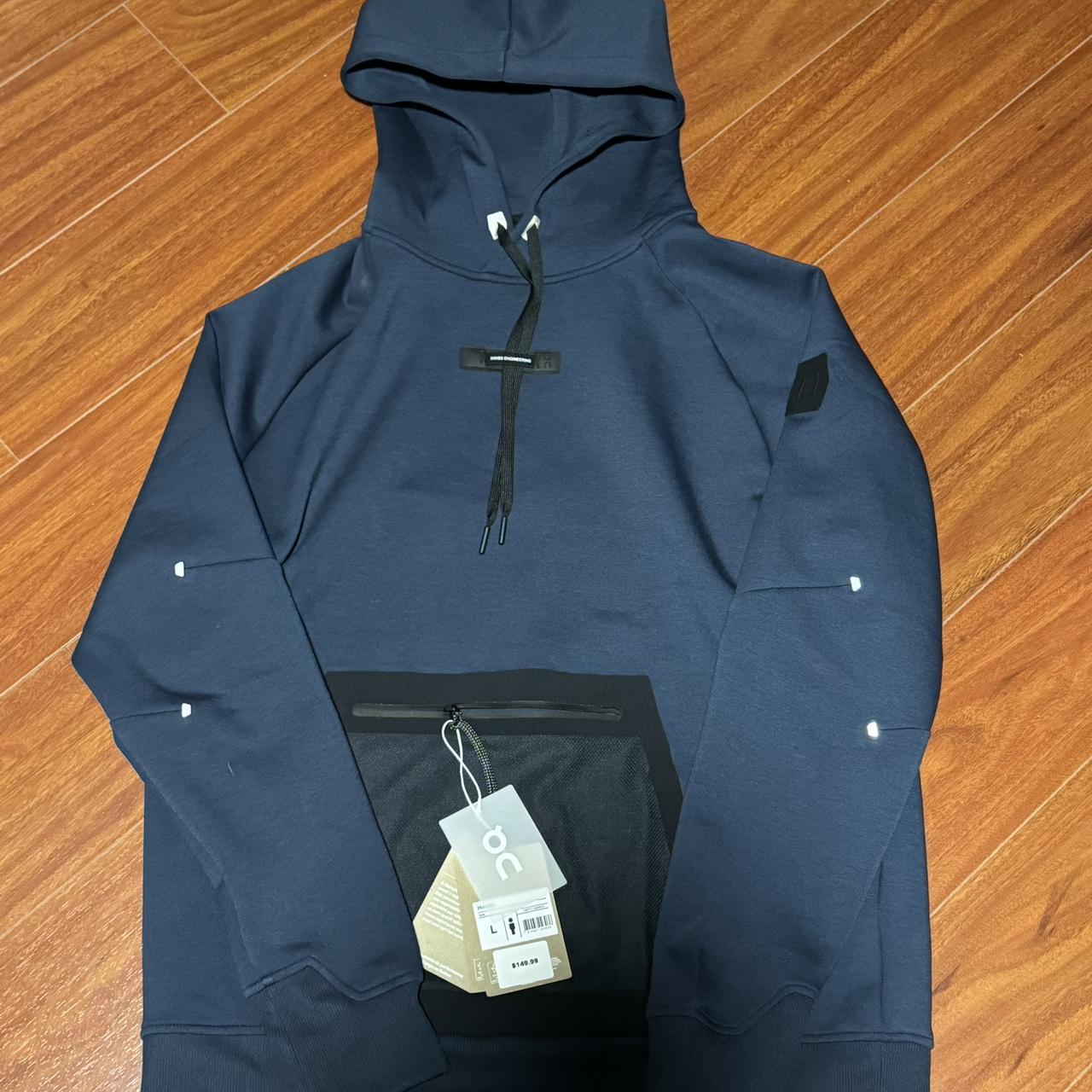 NEW Men’s On Running navy blue hoodie in size Large,... - Depop