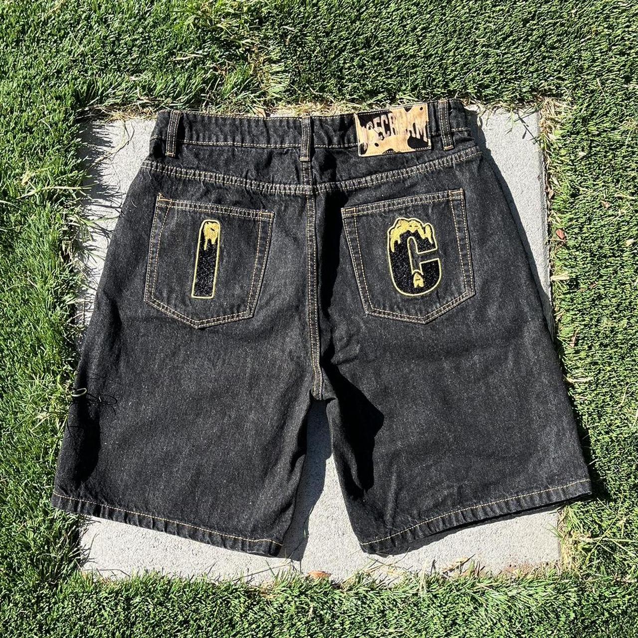 Ice cream black and yellow jorts - Depop