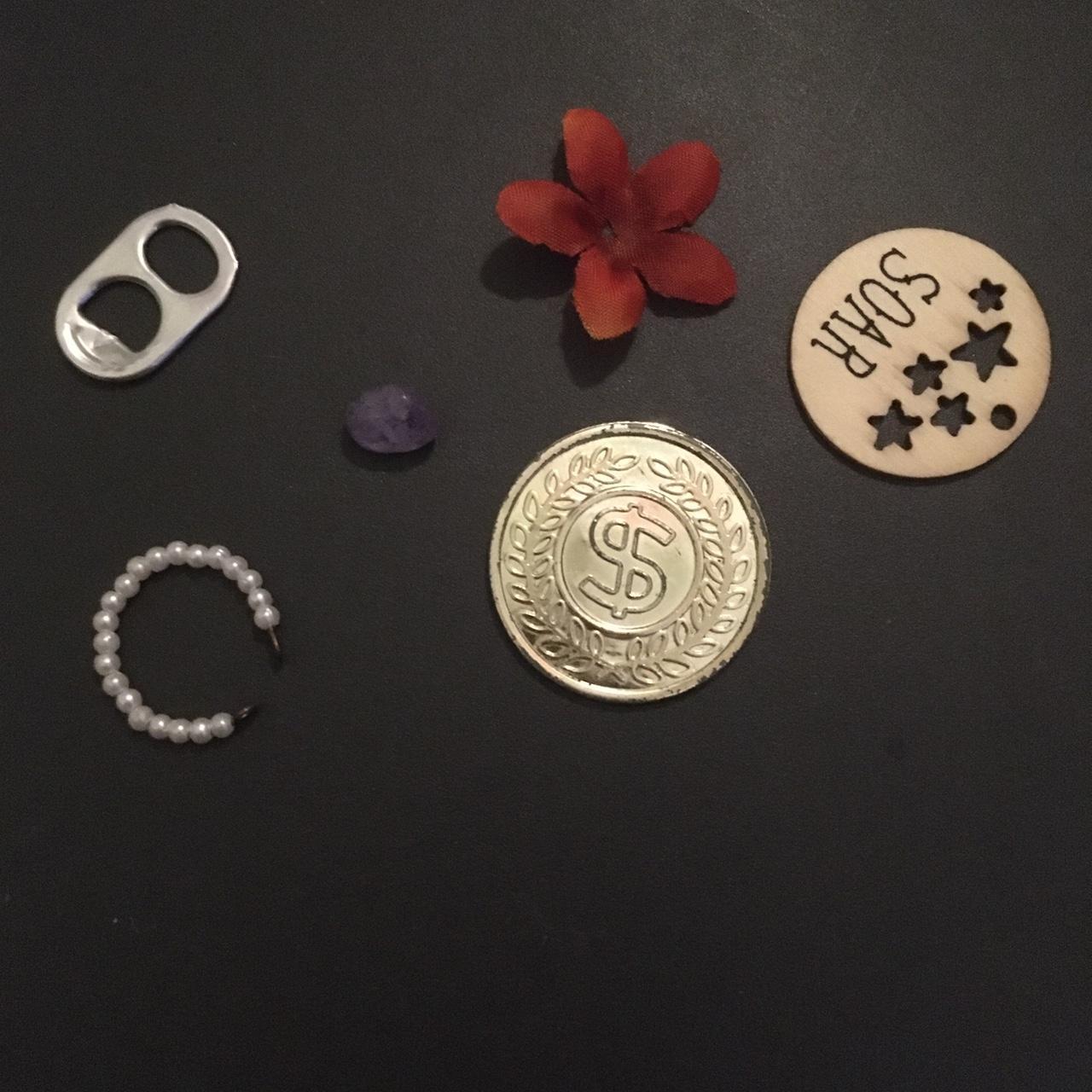 Trinket mix Coin Fabric flower Soda tab Purple... - Depop