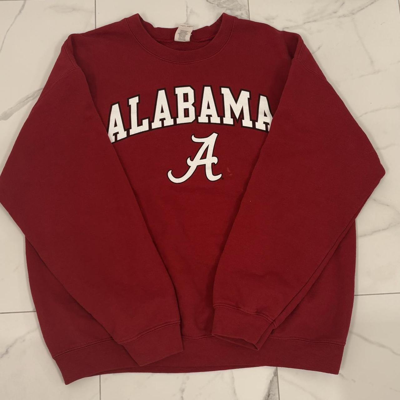 Alabama Crimson Tide burgundy and white crewneck... - Depop