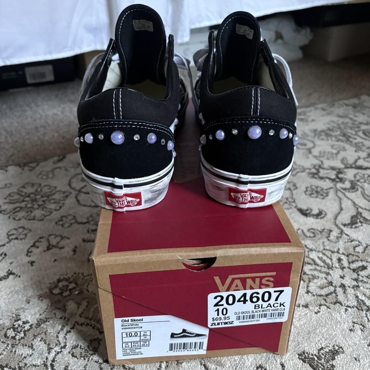 Black custom old skool vans Size 10 but hit me up... | Depop