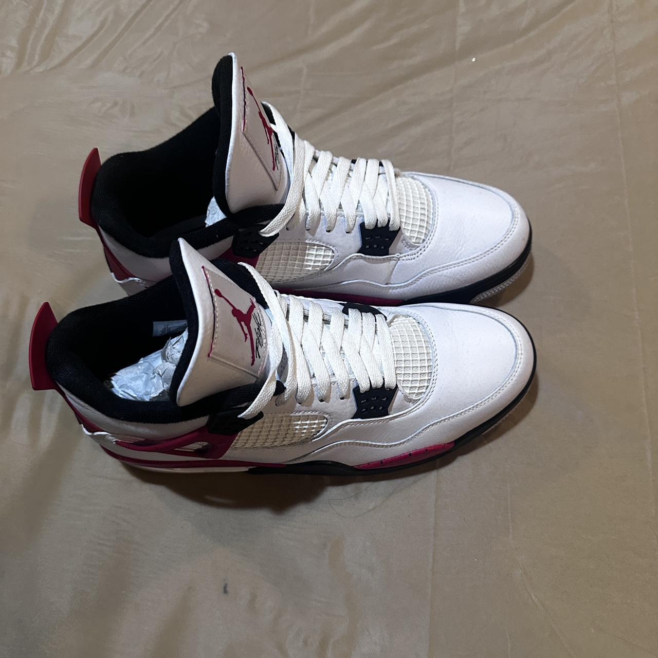 Red cement Jordan fours worn once | Depop