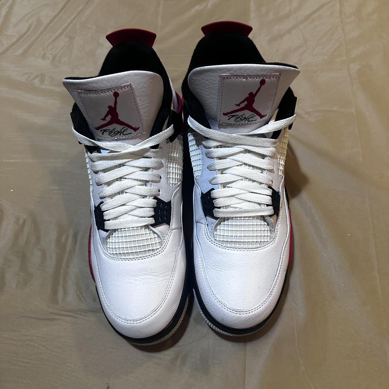Red cement Jordan fours worn once | Depop