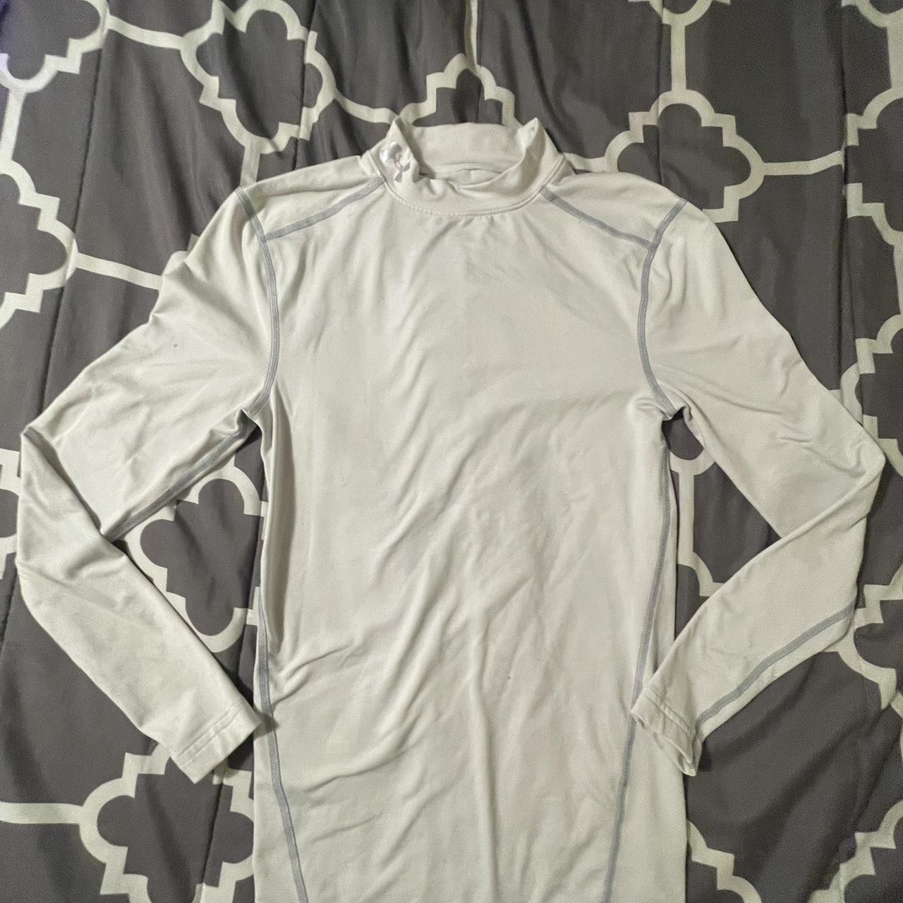 Under Armor white compression long sleeve shirt... - Depop