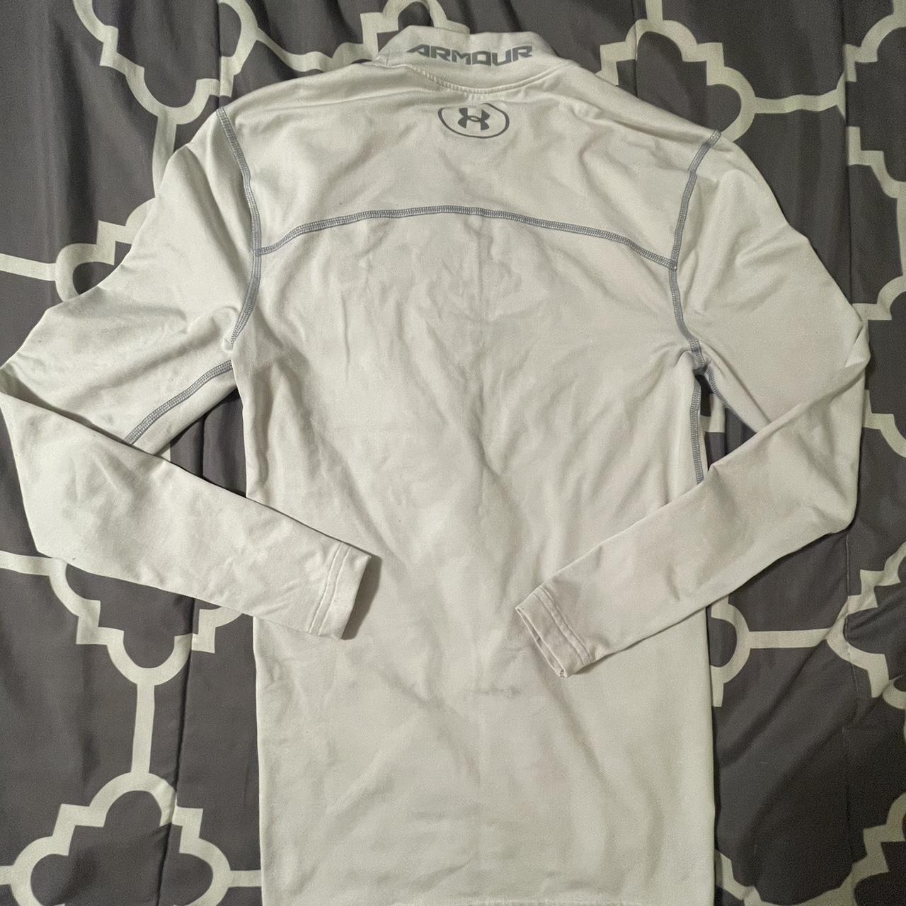 Under Armor white compression long sleeve shirt... - Depop