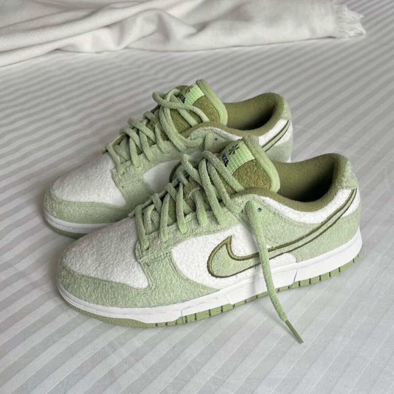 Nike Dunk Low 'honeydew' Fluffy fleece texture Size... - Depop