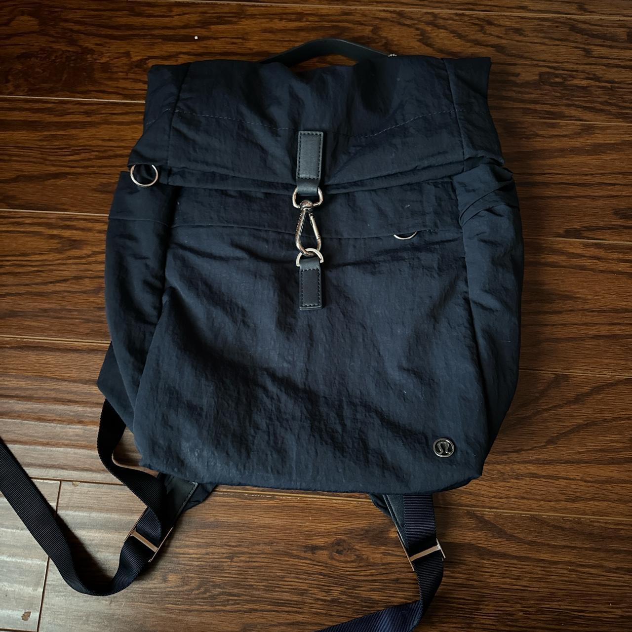 Lululemon backpack Navy blue Gently used - Depop