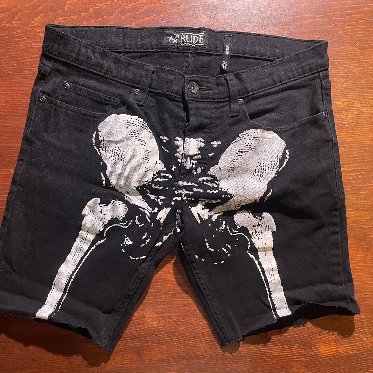 Cut off Skelton Shorts #skeleton #cutoffs #goth - Depop
