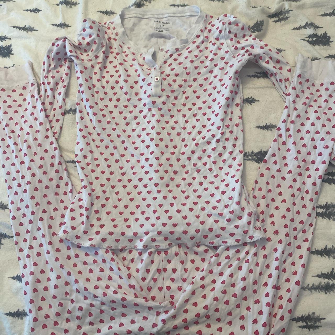 roller rabbit pjs kids size 10 pink hearts - Depop