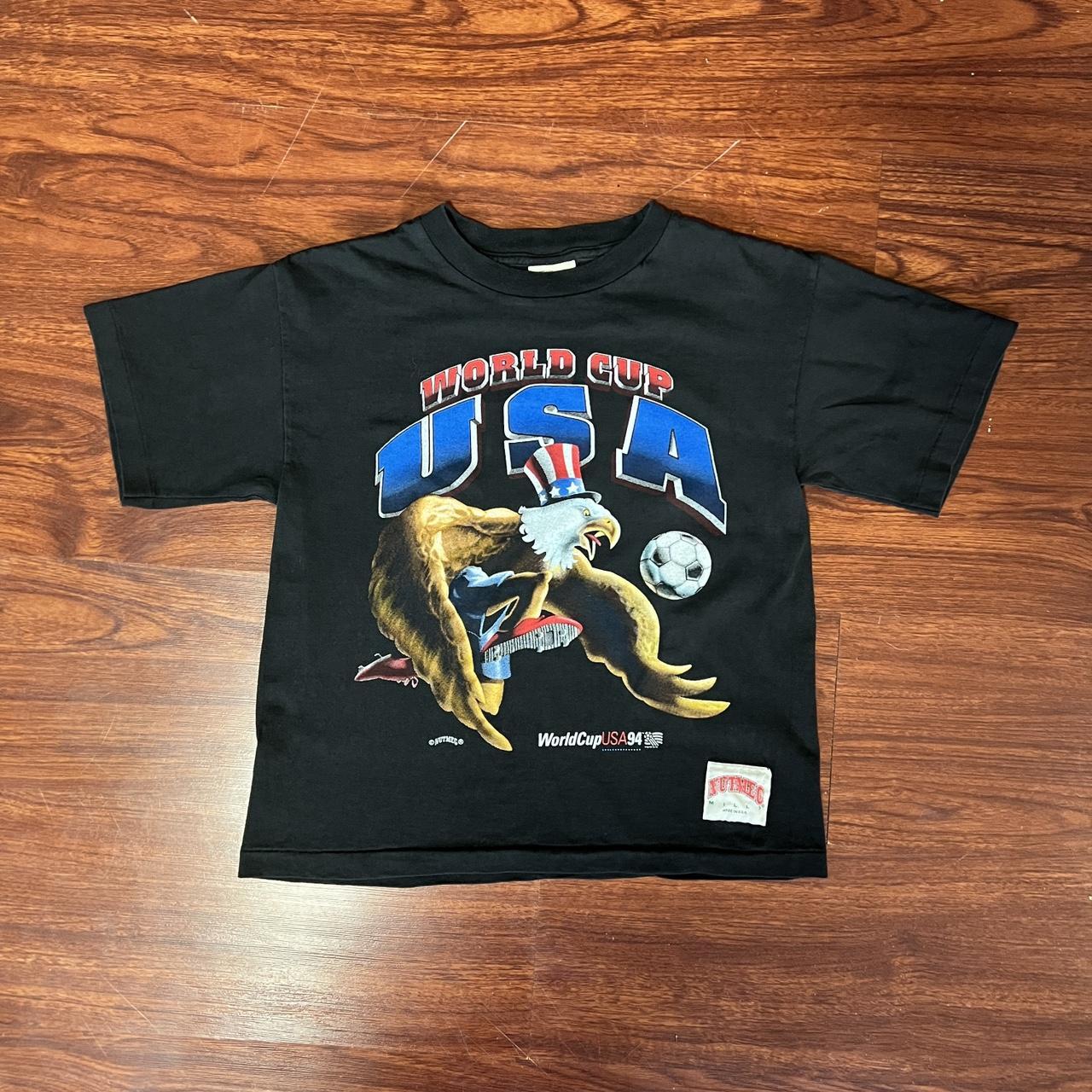 Vintage World Cup USA 94 Nutmeg T-Shirt Excellent... - Depop