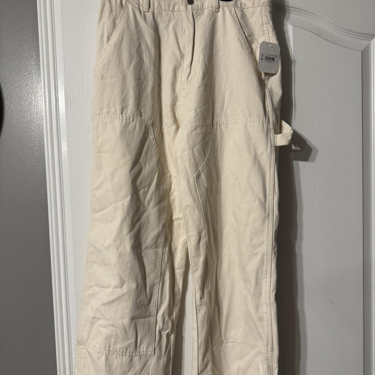 Brand new cream color cargo looking pants #cargo... | Depop