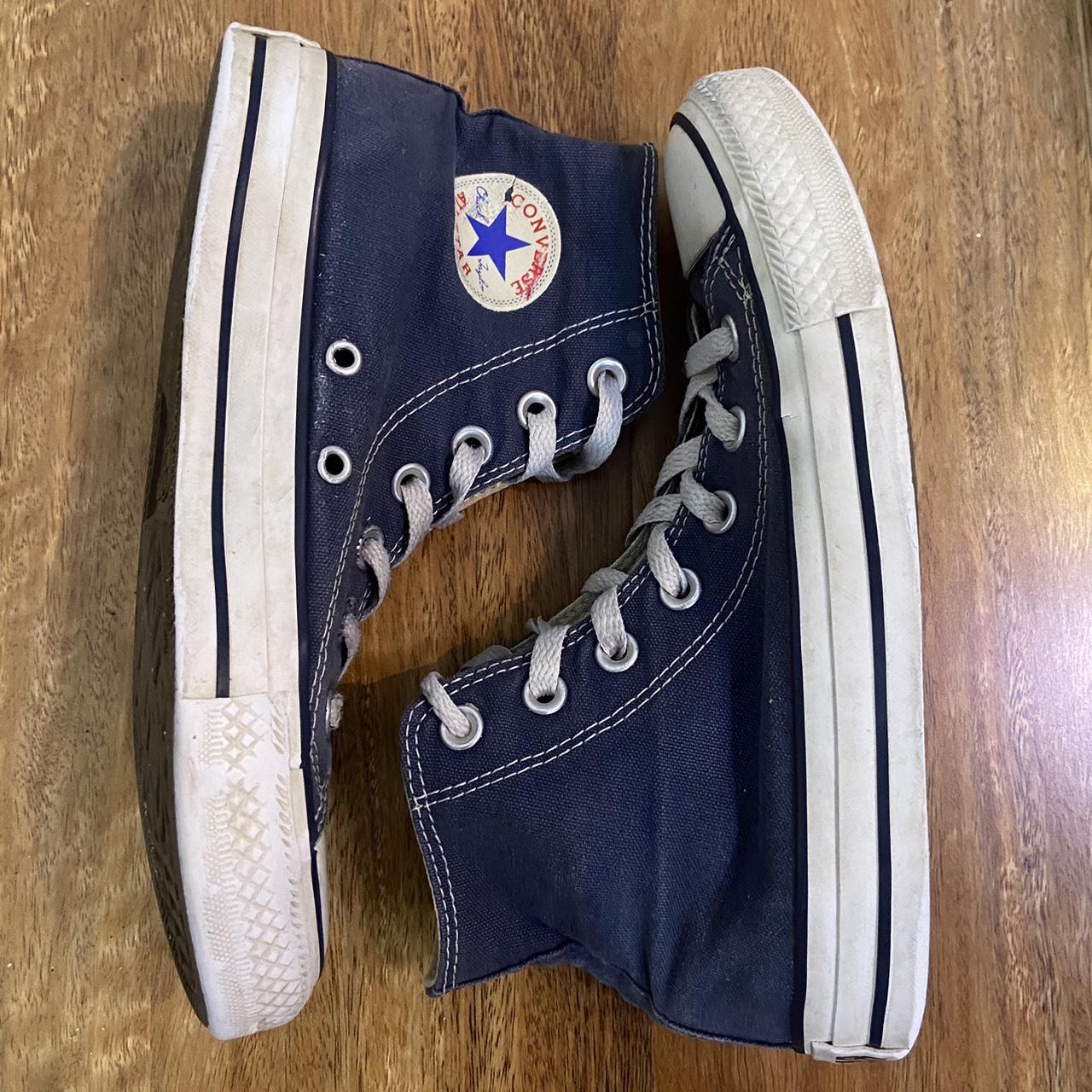 blue high top converse all star perfect for a 90s... - Depop
