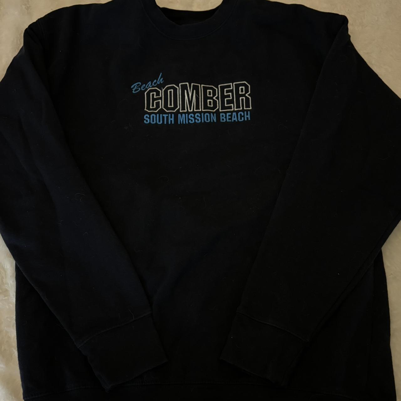 simple Black South Mission Beach Comber crewneck... - Depop