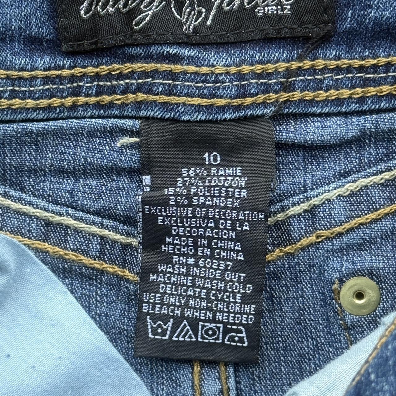 Baby Phat (kids) denim mini skirt with gold logo... | Depop