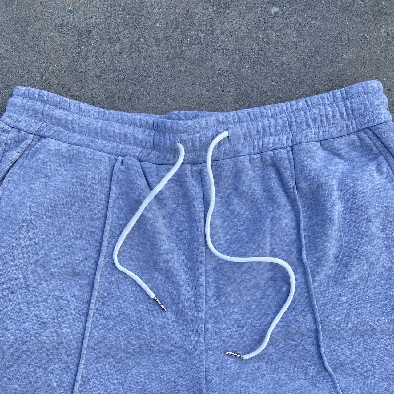 Sick baggy grey sweats with white laces, looks great... - Depop