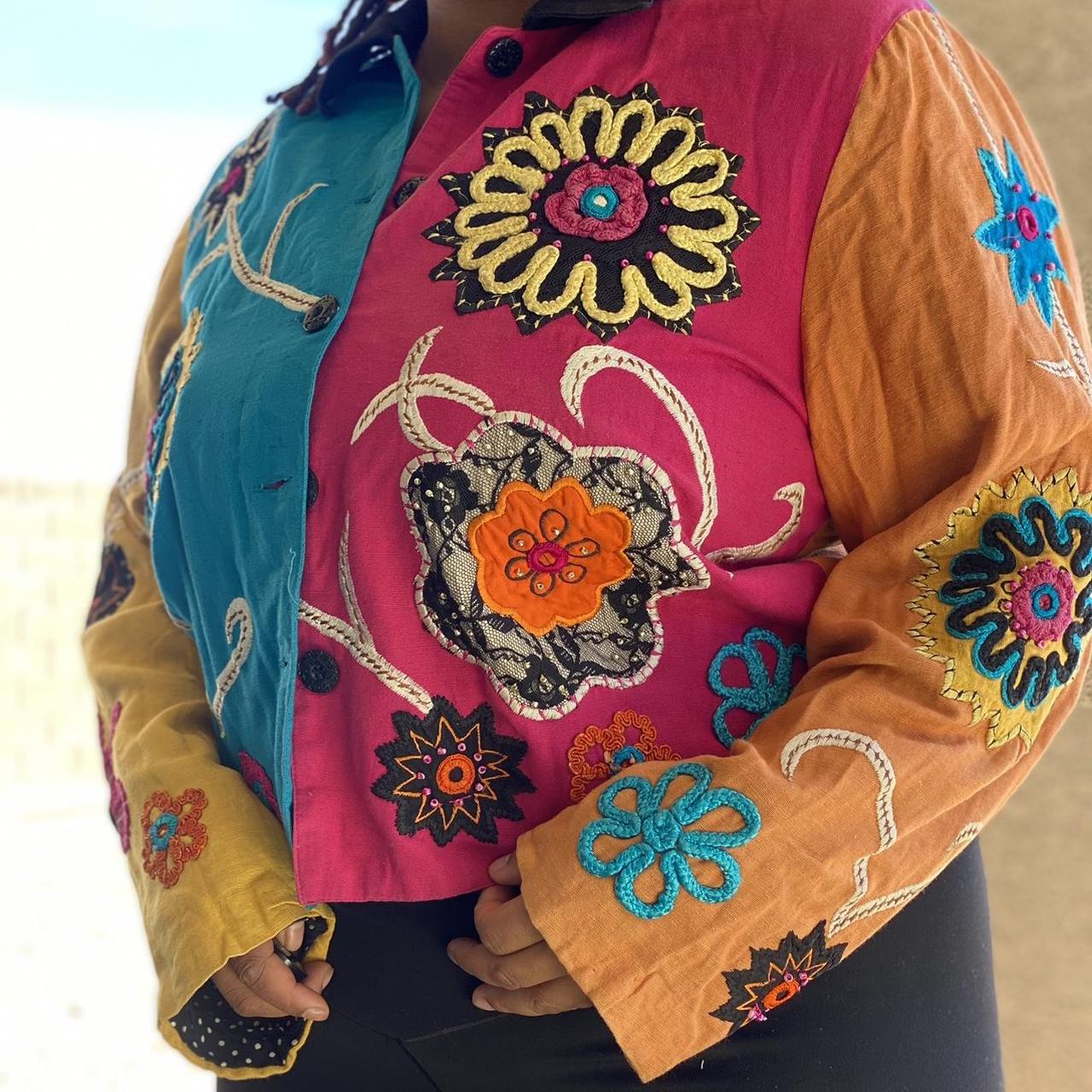 Vintage psychedelic western Embroidered/embellished... - Depop