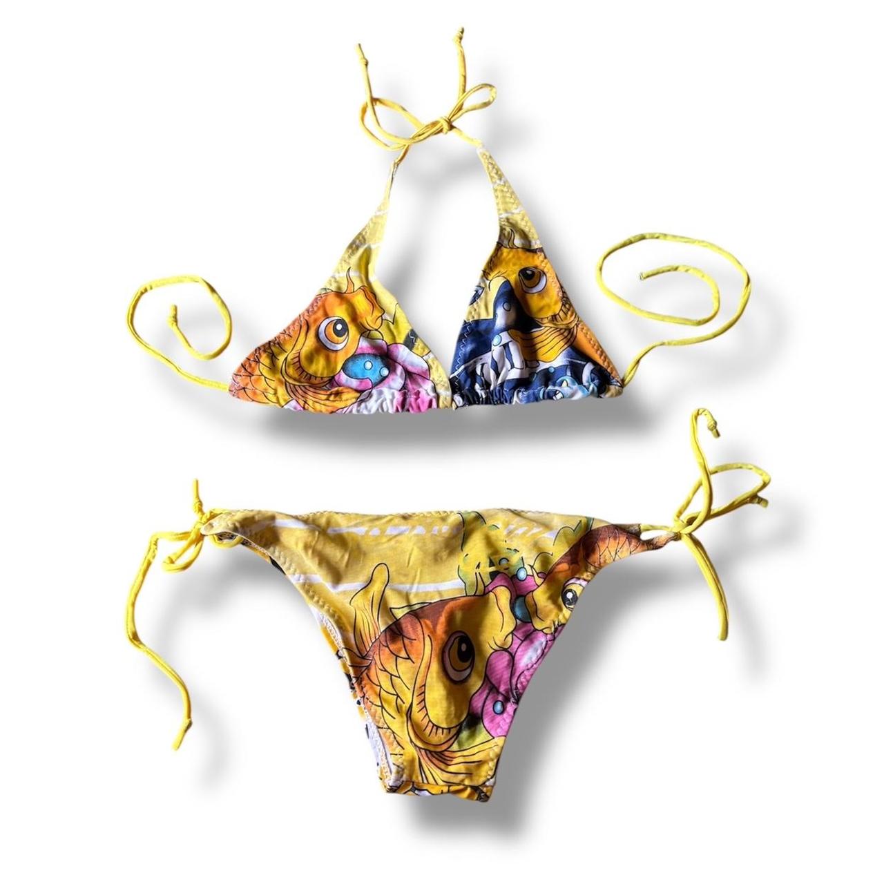 deadstock ed hardy koi fish kini ☆ yellow color... | Depop