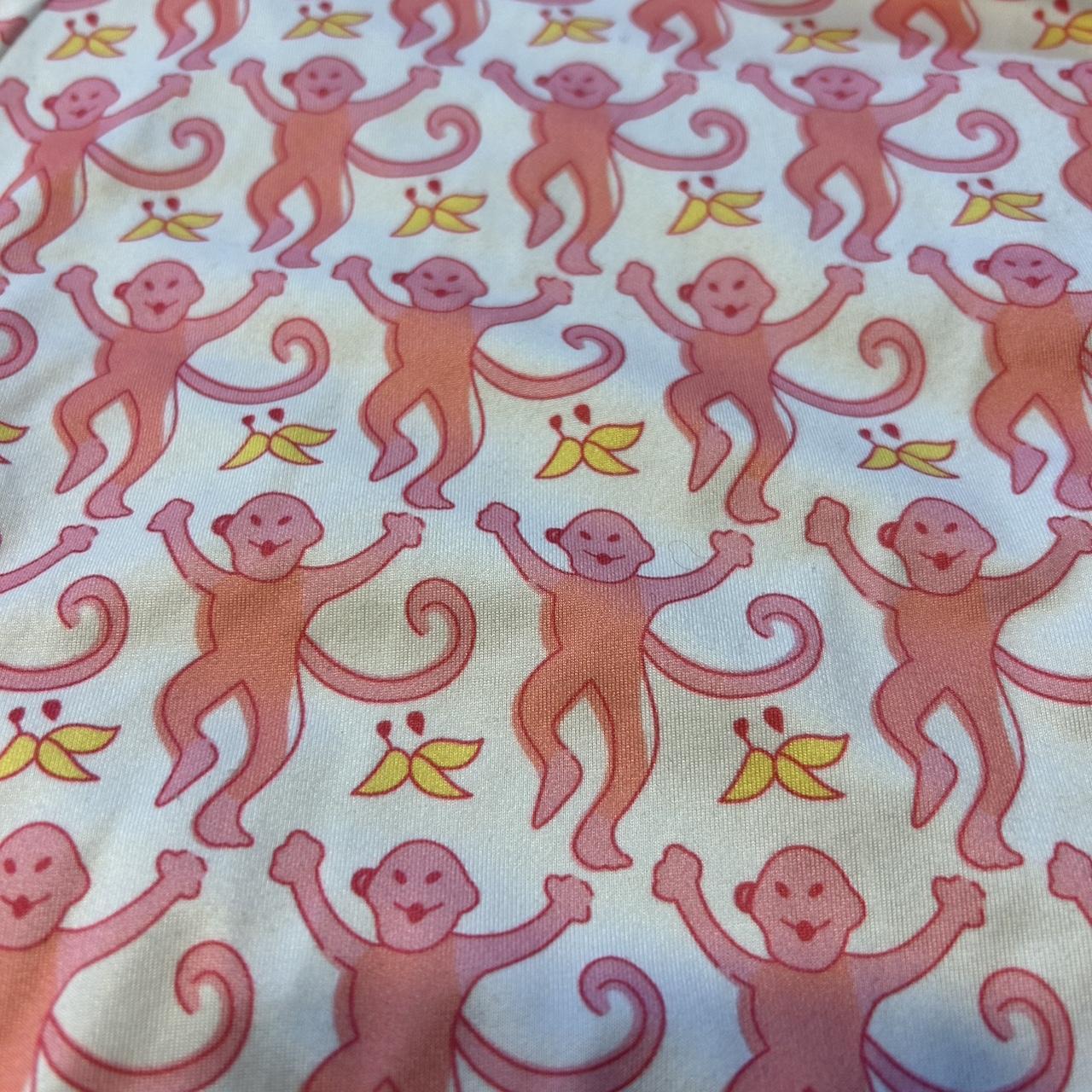 Pink monkey button up pajamas! SUPERRR SOFT, no... - Depop