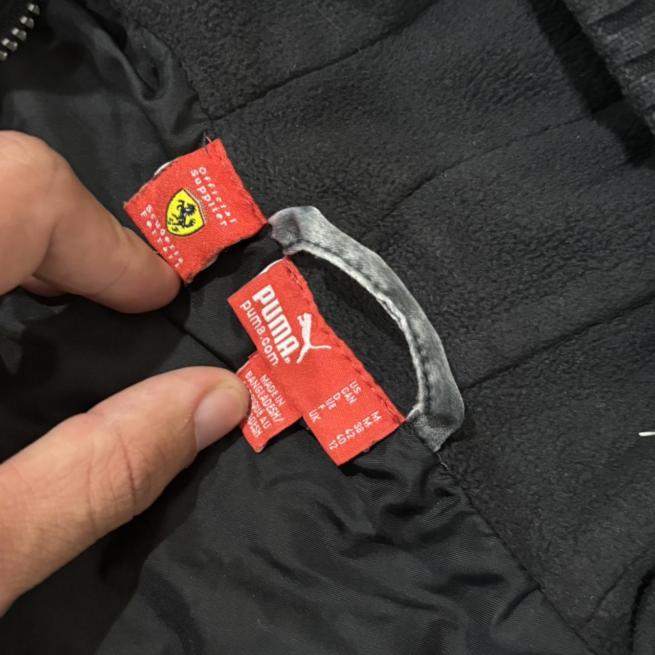 Ferrari X Puma grey and black puffer jacket with... - Depop