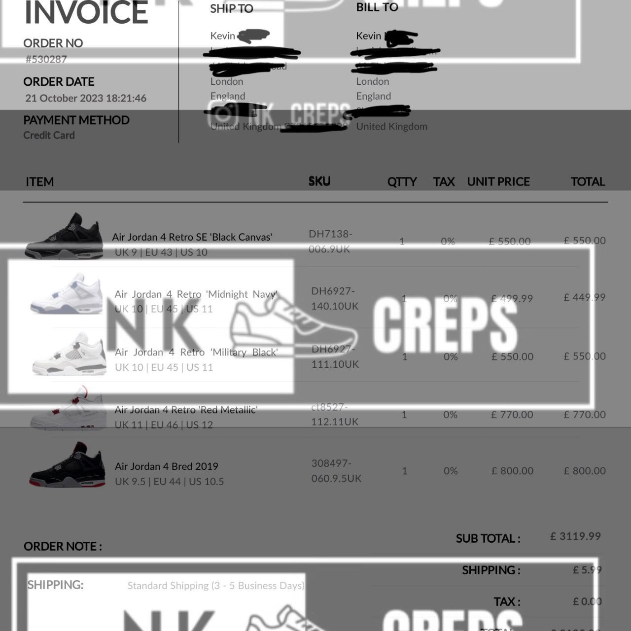 J4 Black Canvas UK 9 -Receipt uploaded at the end -... - Depop