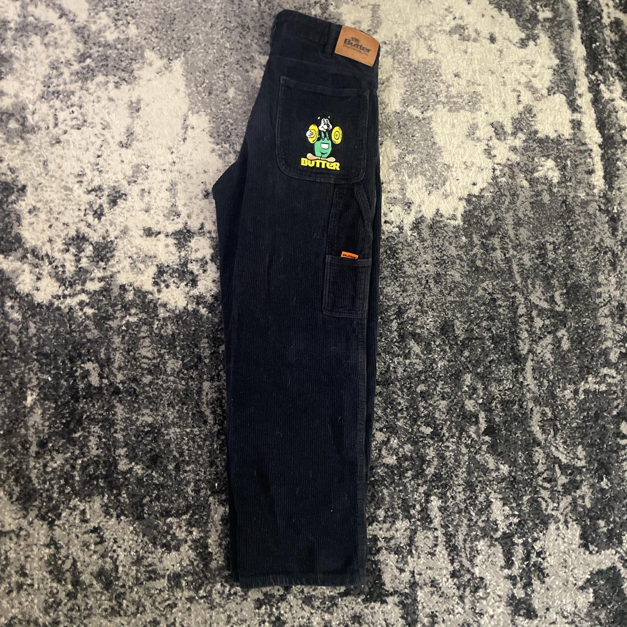 Black Corduroy Butter jeans -28 -very baggy... - Depop