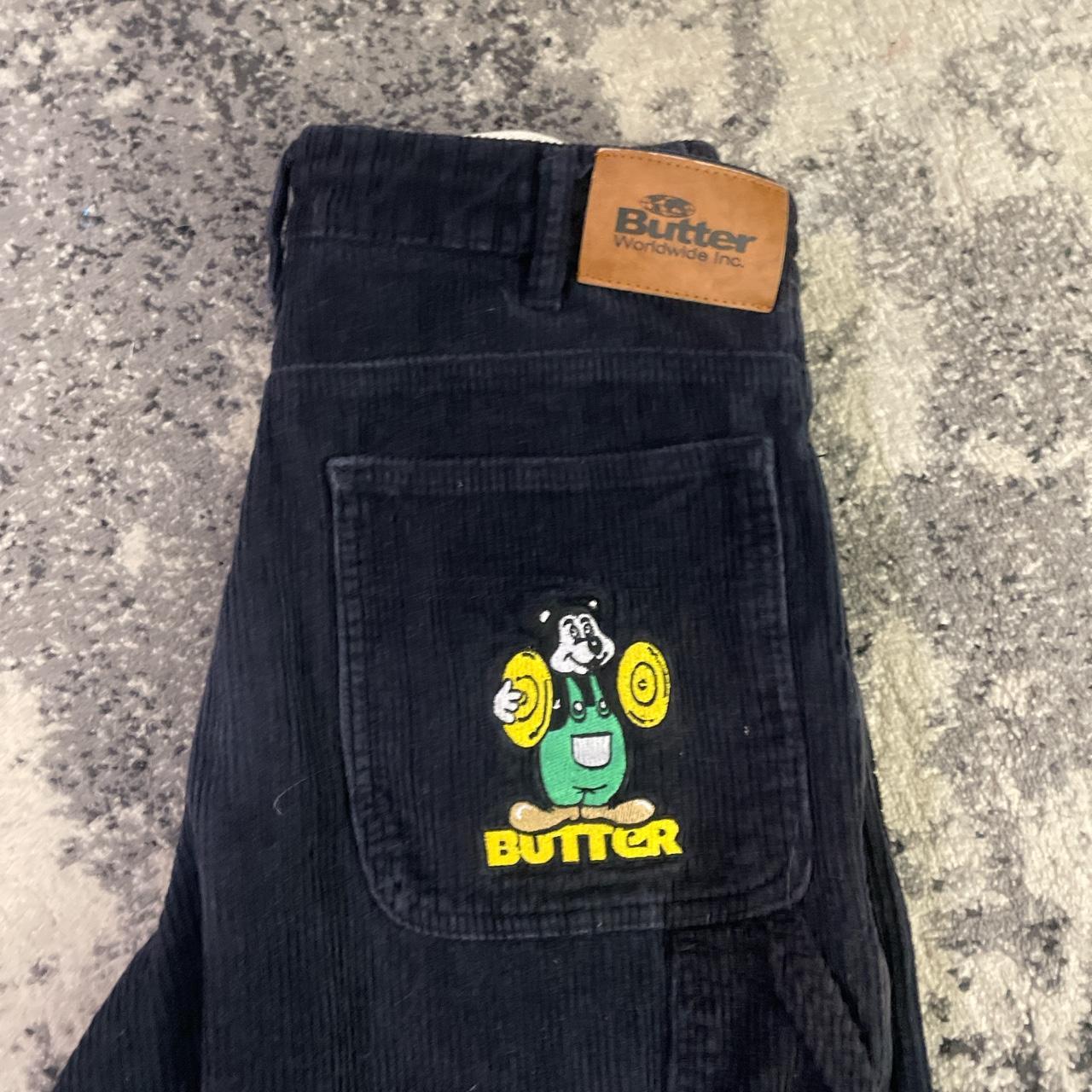 Black Corduroy Butter jeans -28 -very baggy... - Depop