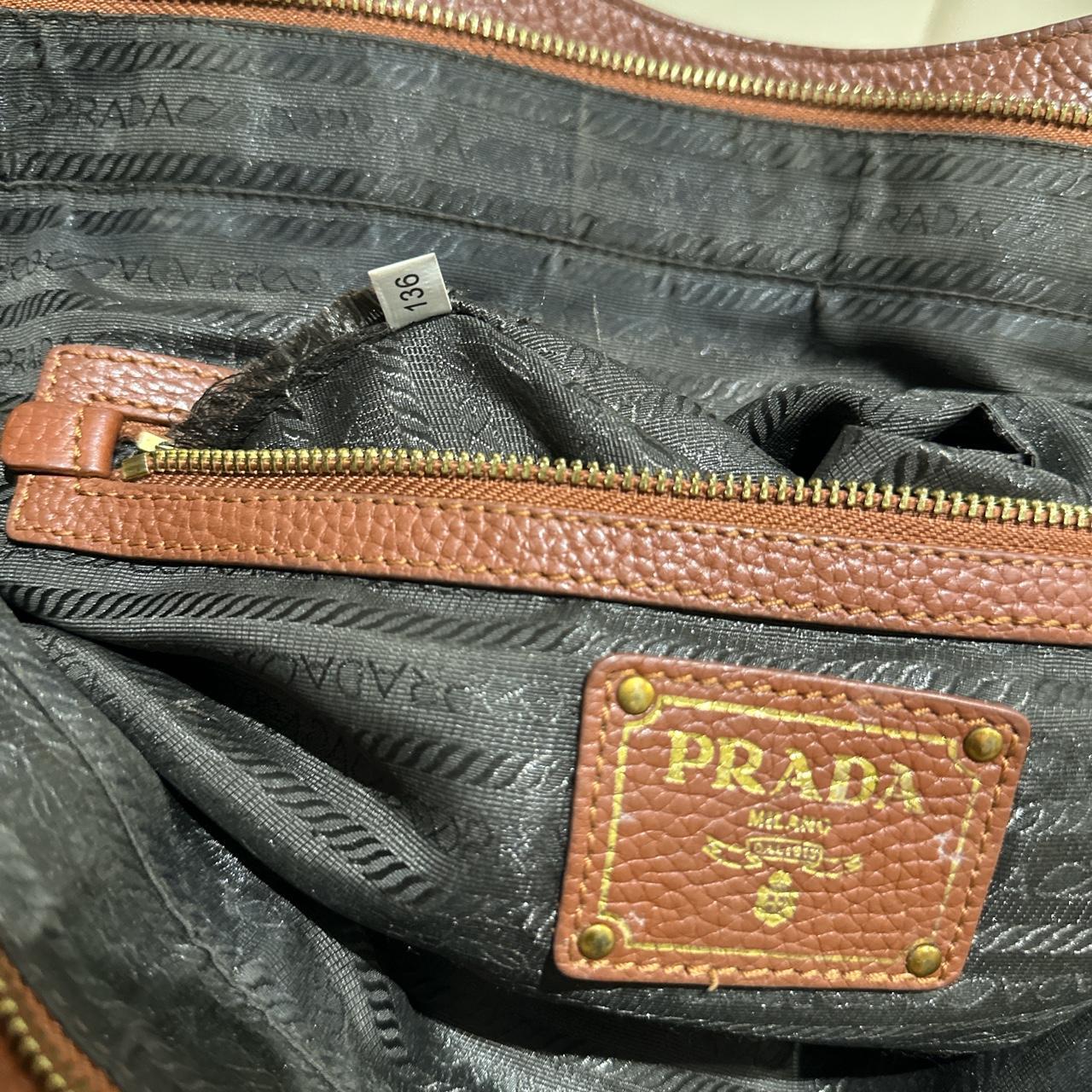 Brown Vintage PRADA bag In good condition with some... - Depop