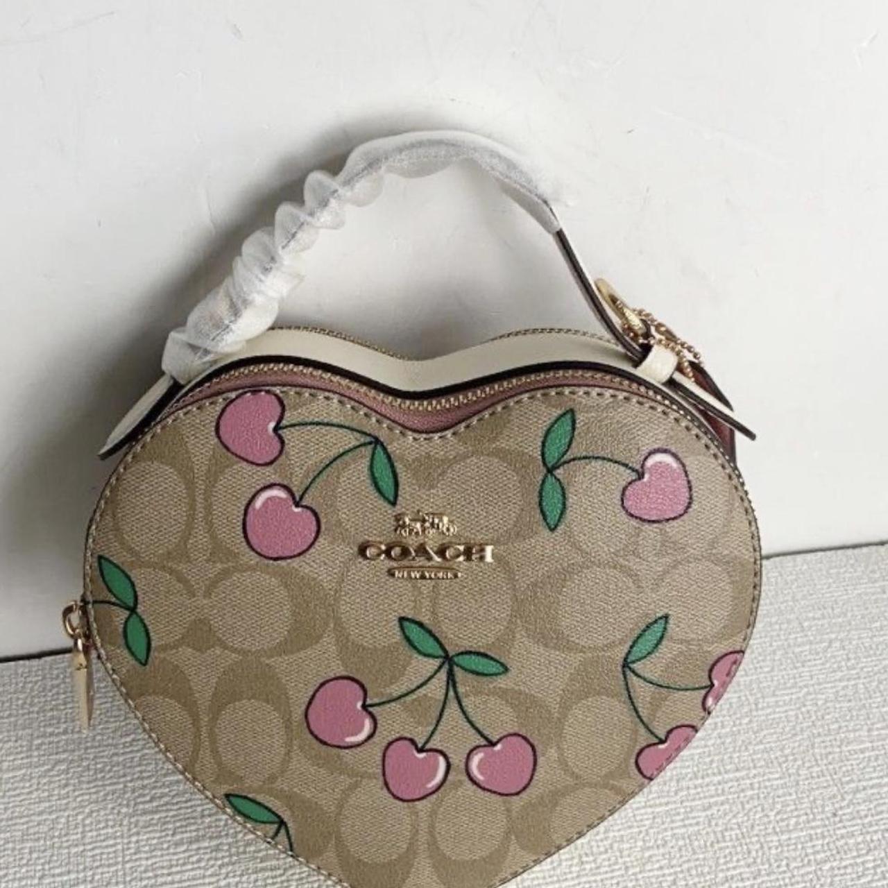 Rare find- Coach Heart Crossbody with Cherry print... - Depop