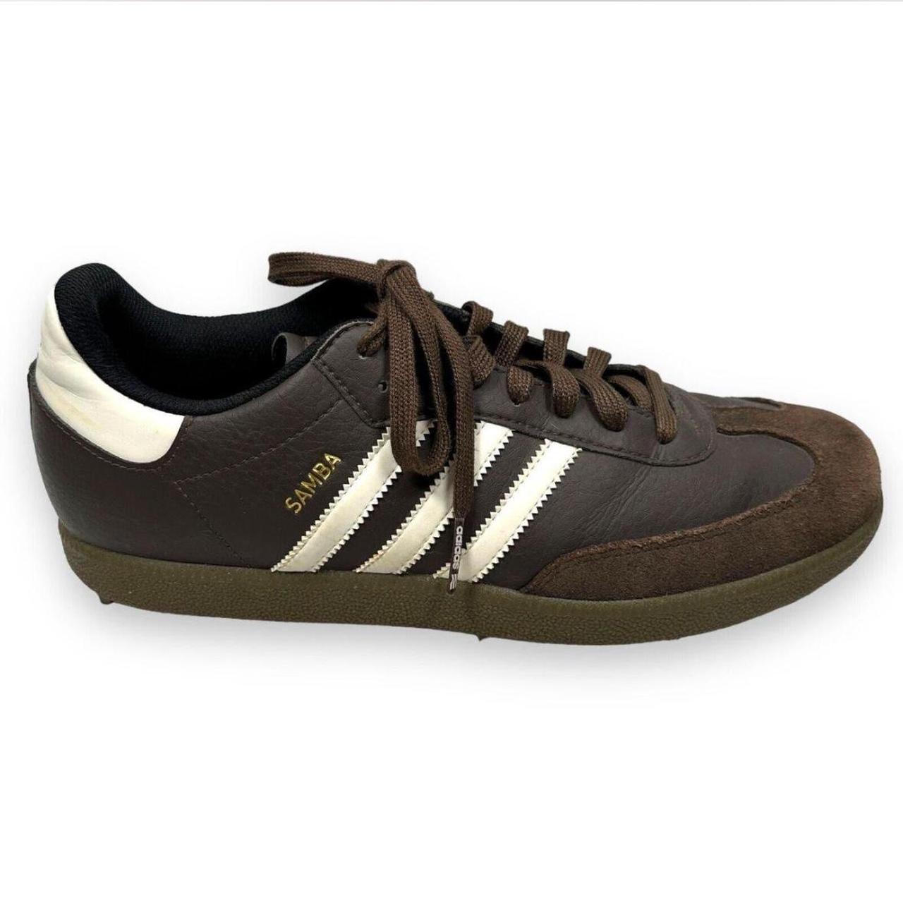 Adidas Samba Mens Chocolate Brown Leather Golf Cleat... - Depop