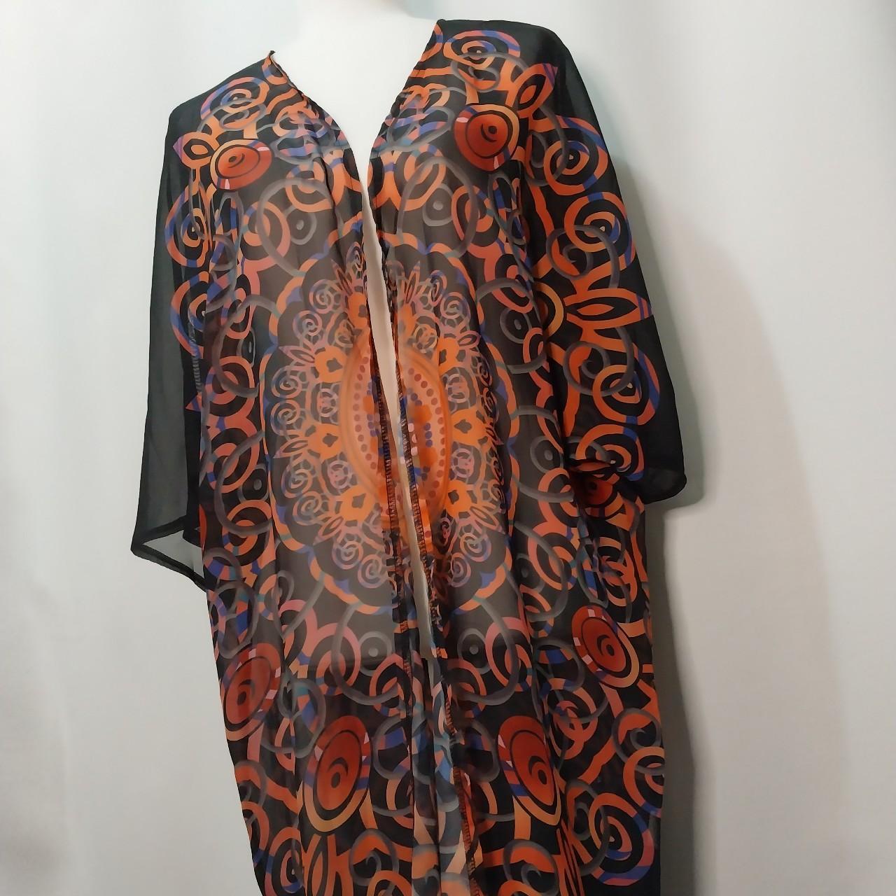 Groovy flowy kimono, beachwear with amazing print... - Depop