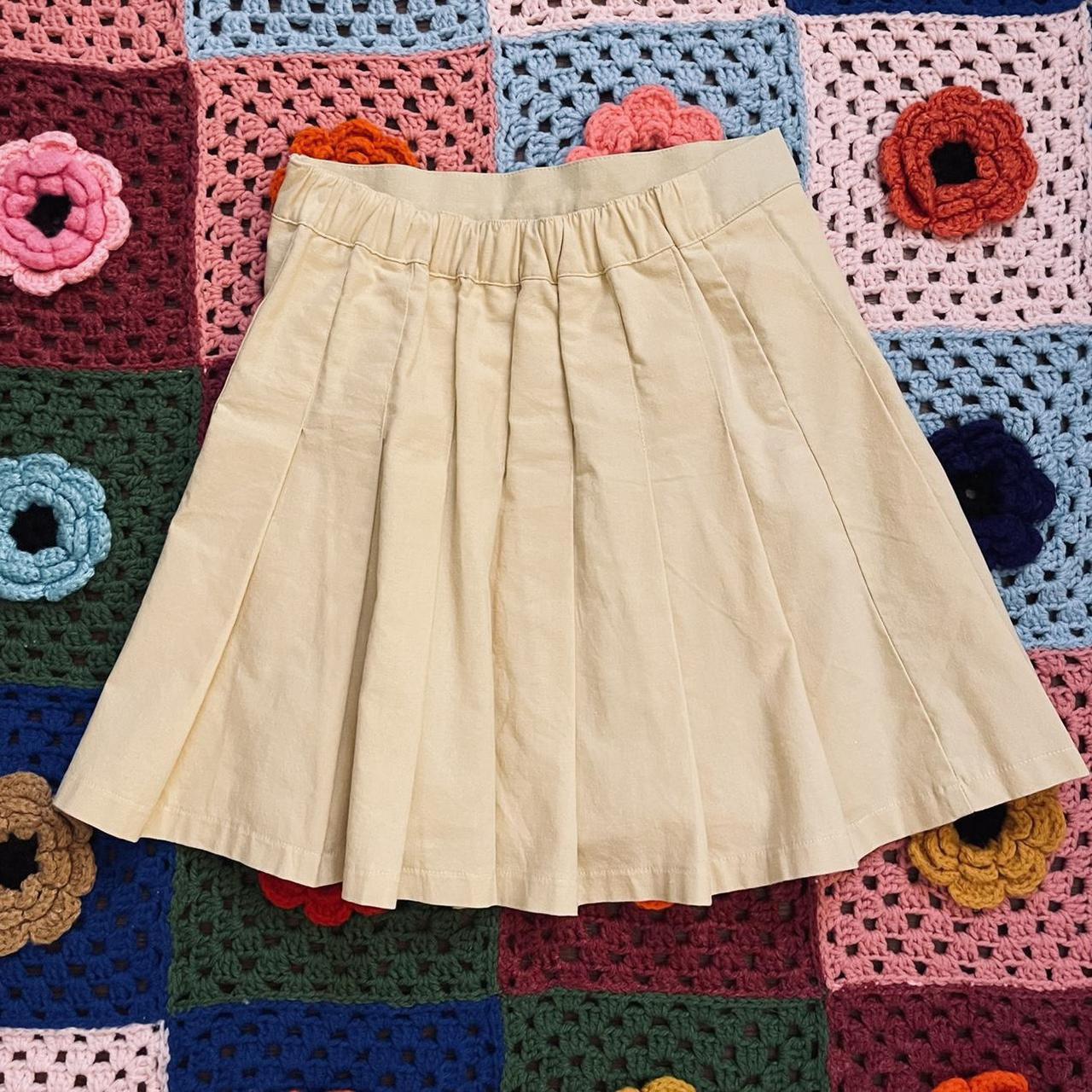 Pastel Yellow Chuu Pleated Tennis Skirt Cute... - Depop