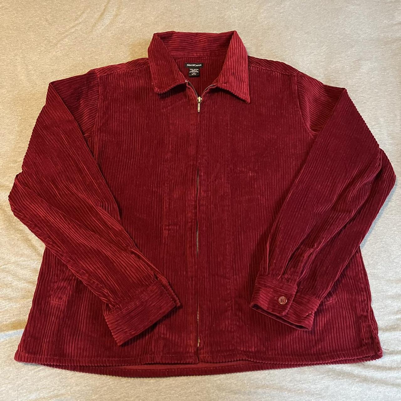 beautiful red corduroy jacket. adds a pop of color... - Depop
