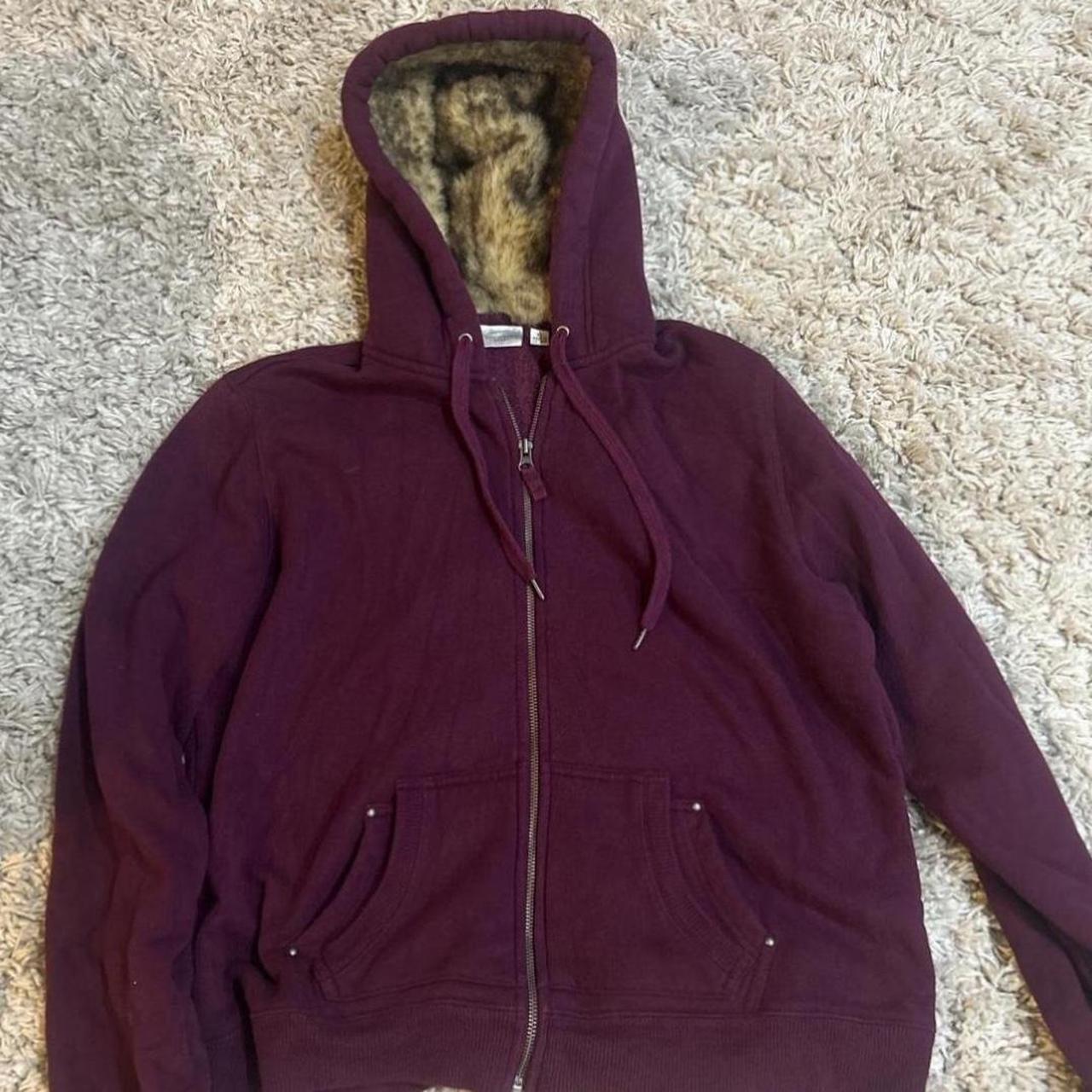 FUR LINED HOOD ZIP UP REPOP 🩷 perfect for winter... | Depop