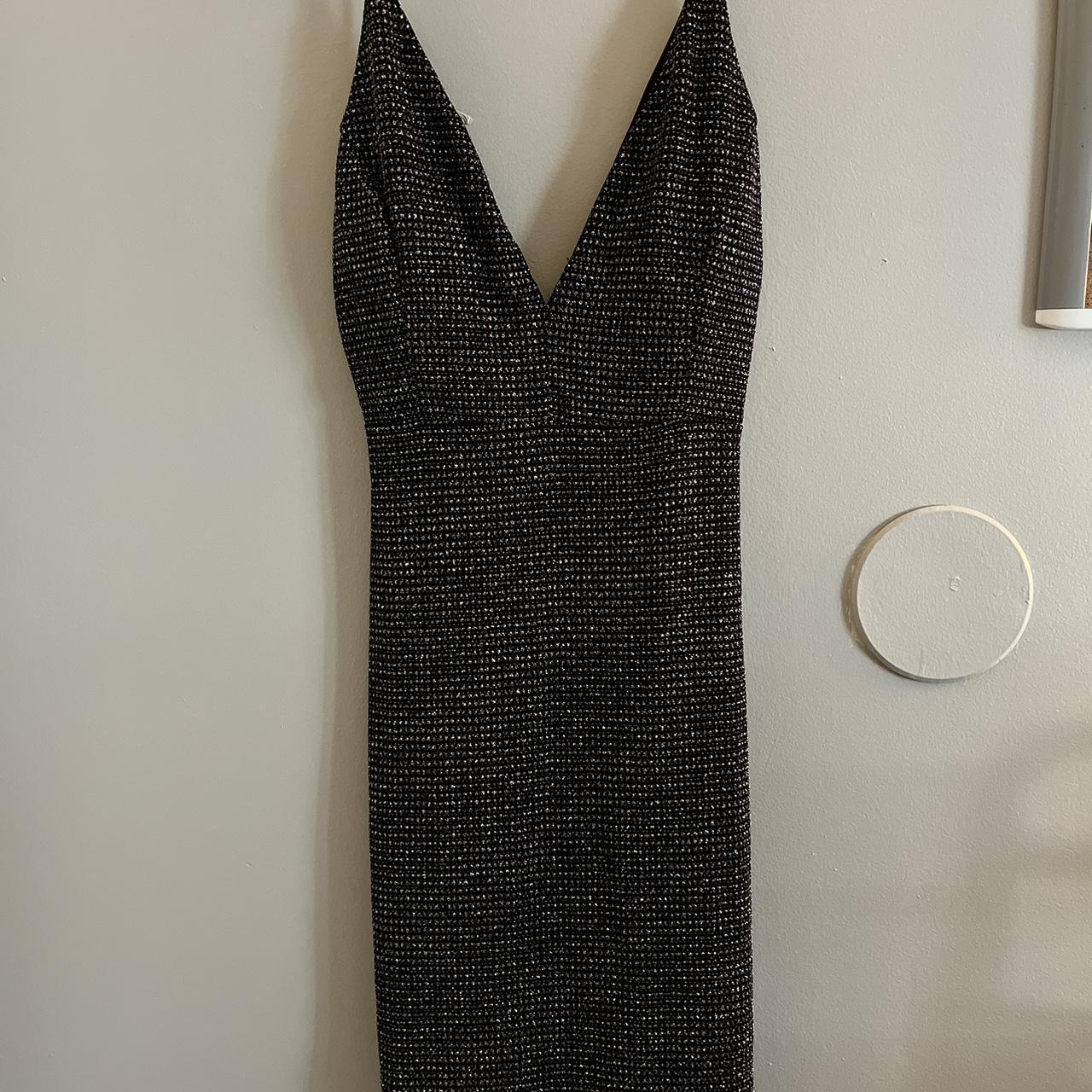 Guess Black Sequin Spaghetti String Dress with open... - Depop