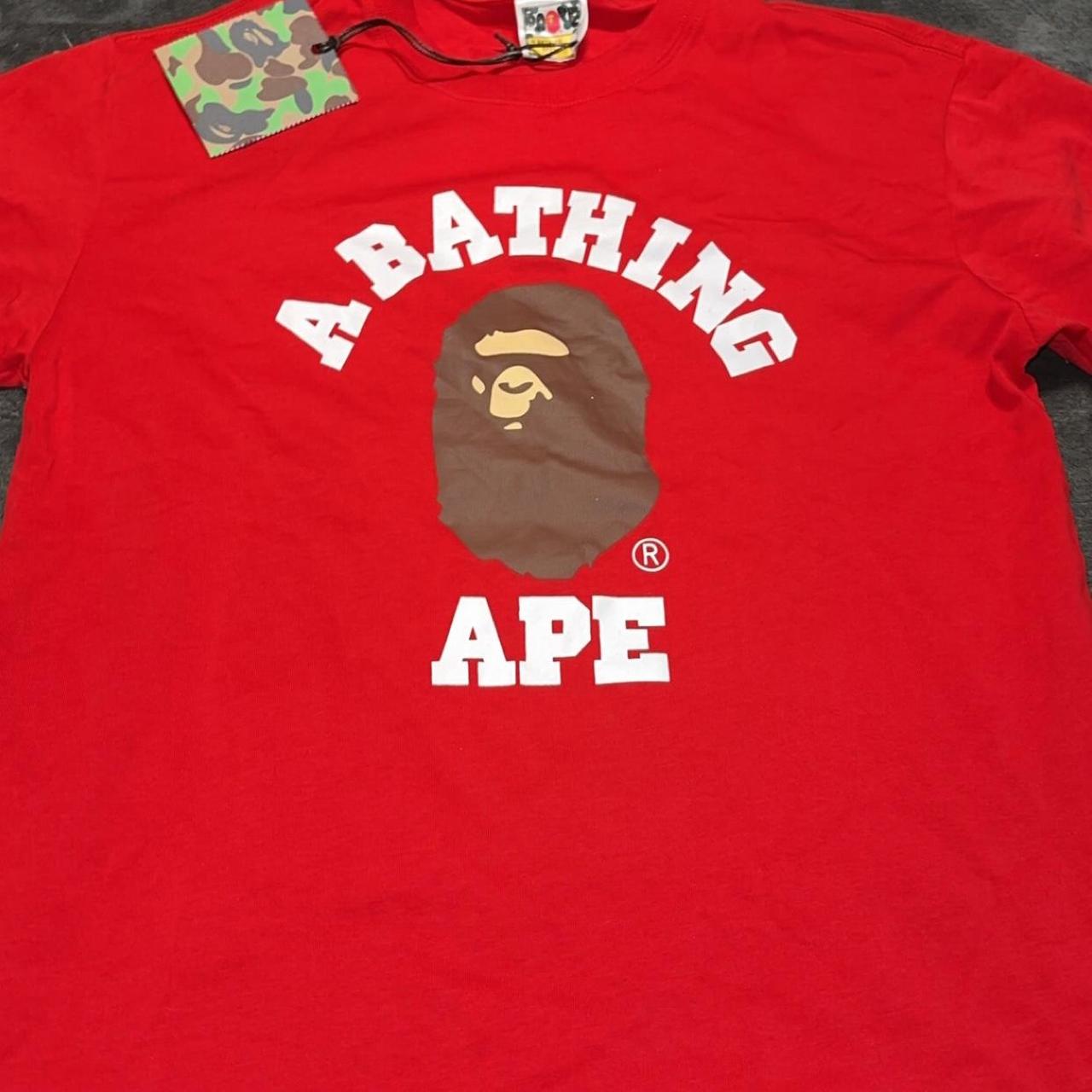Bape red t shirt Brand new still has tags on never... - Depop