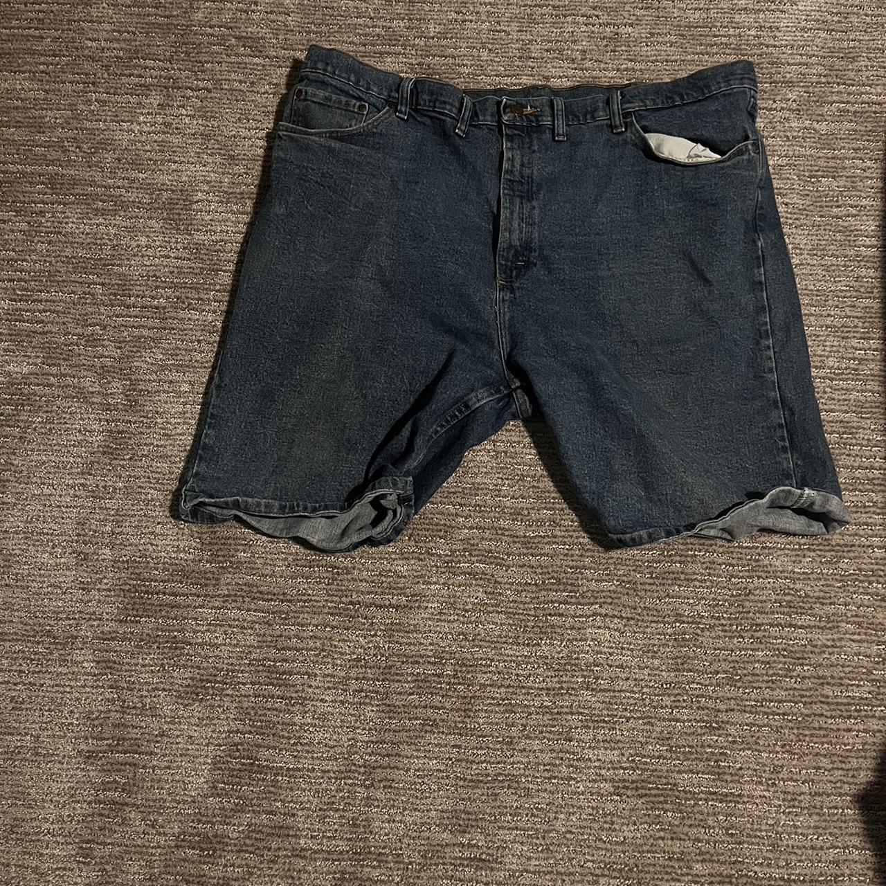 Wrangler jorts, really good fit with nice denim worn... - Depop