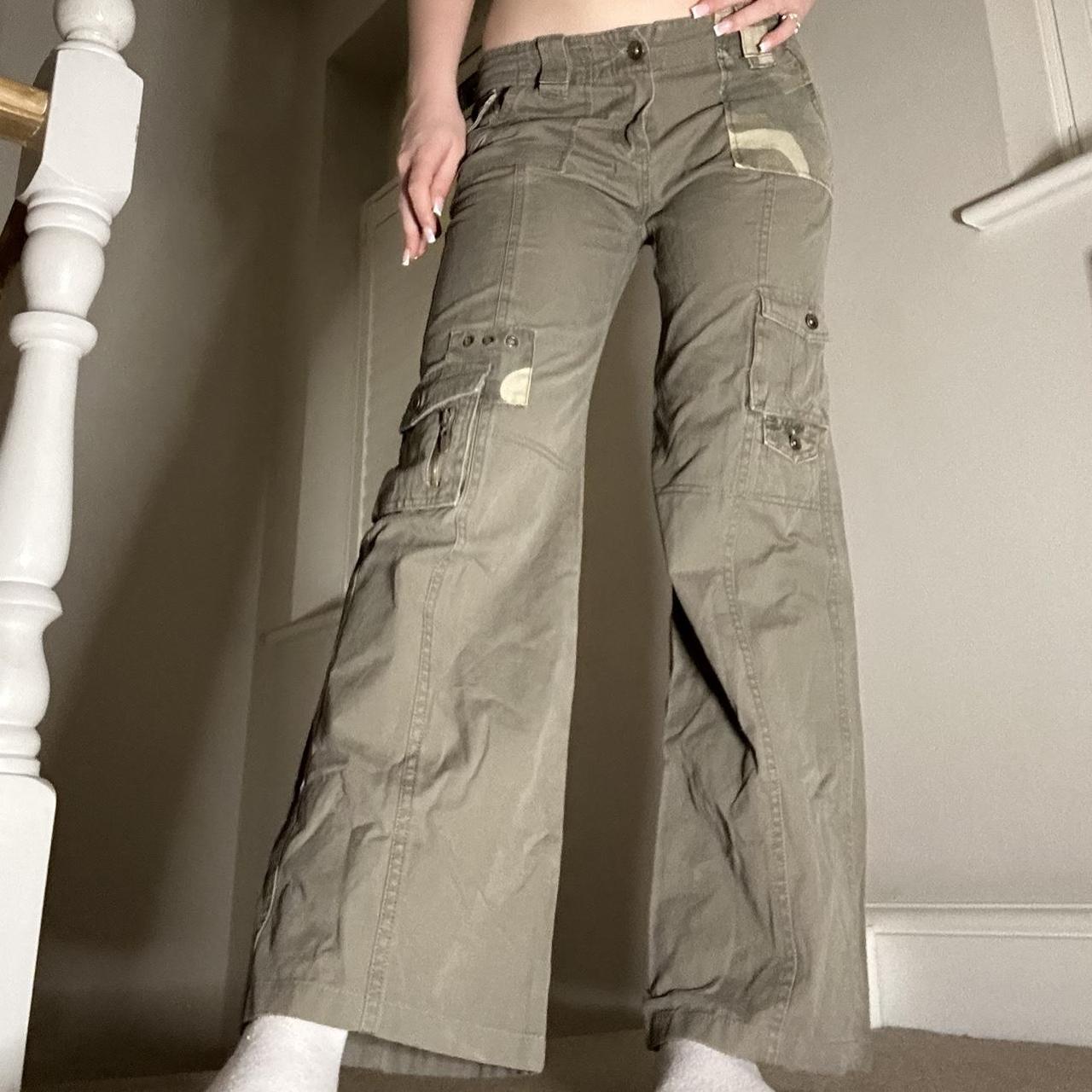 Patchwork cargos! Waist is 30 inches. Length is 29... - Depop