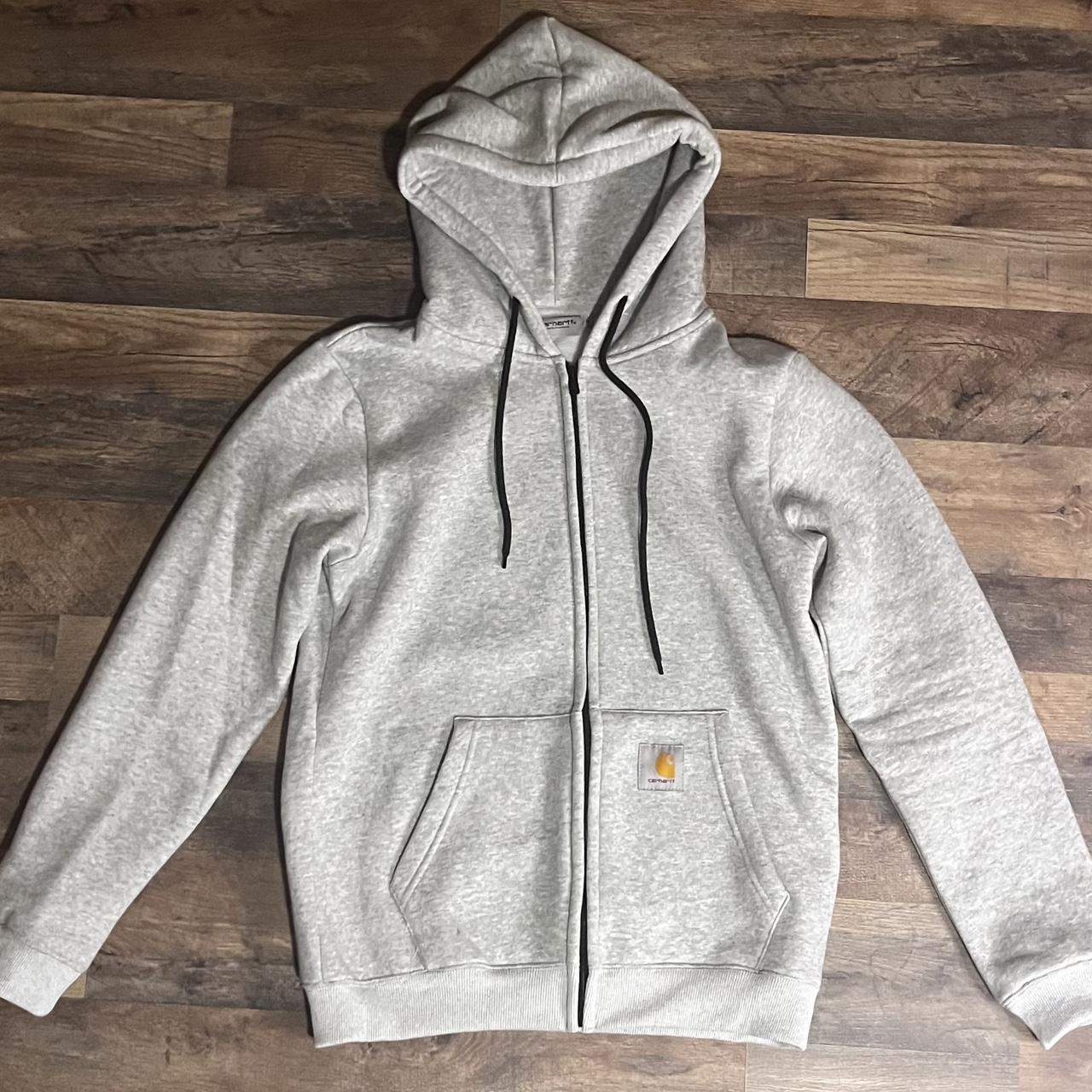 Light Grey Zip Up - only worn once Size Medium Fits... - Depop