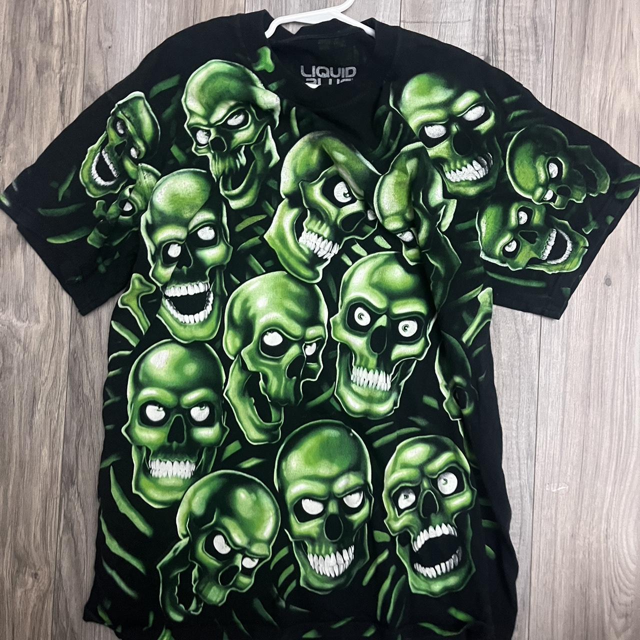 AOP liquid blue tee - Depop