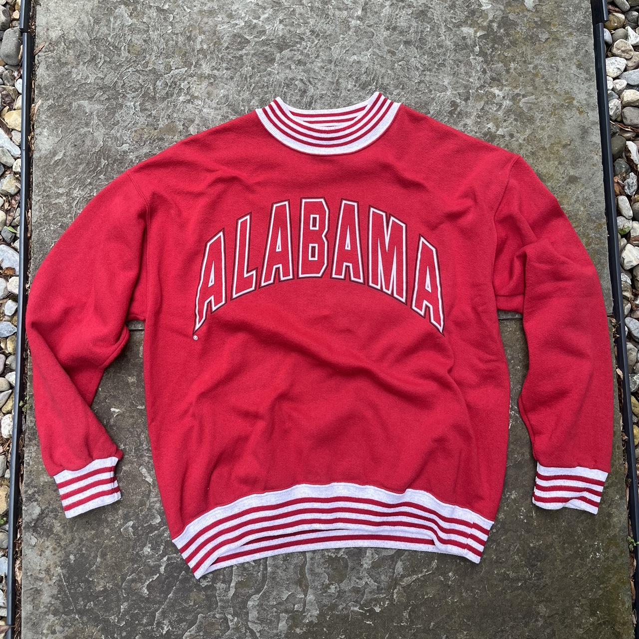 True vintage Alabama crewneck with striped collar... - Depop