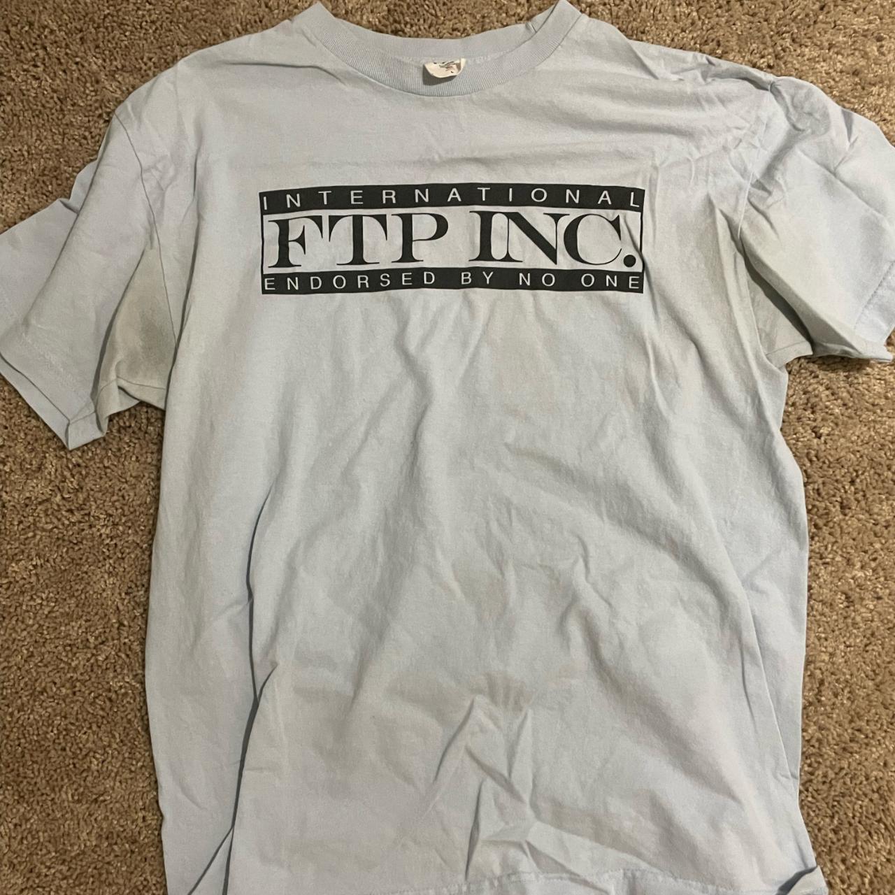 Ftp inc shirt, light blue, Used with slight... - Depop