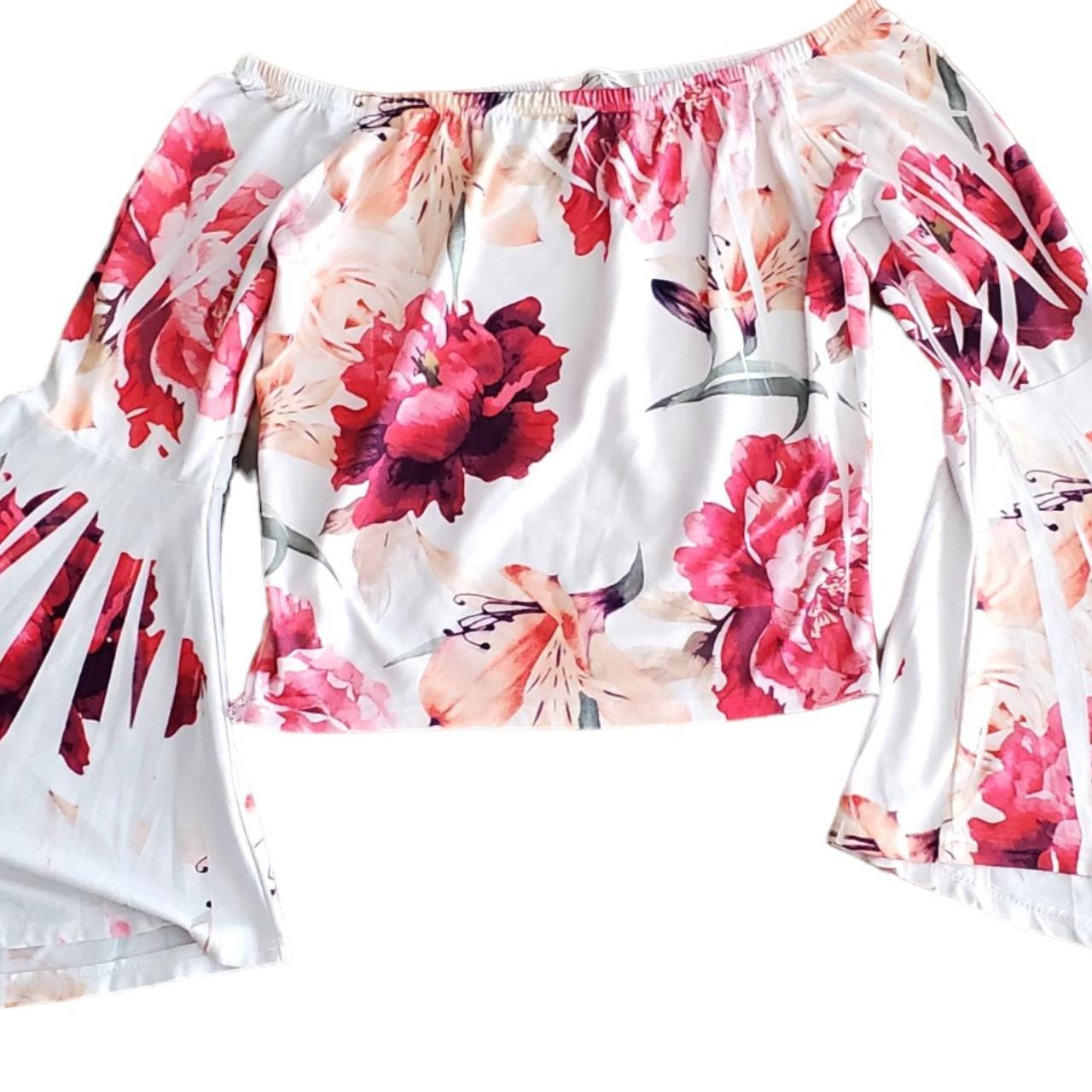 small, off the shoulder, flare arms, crop top - Depop