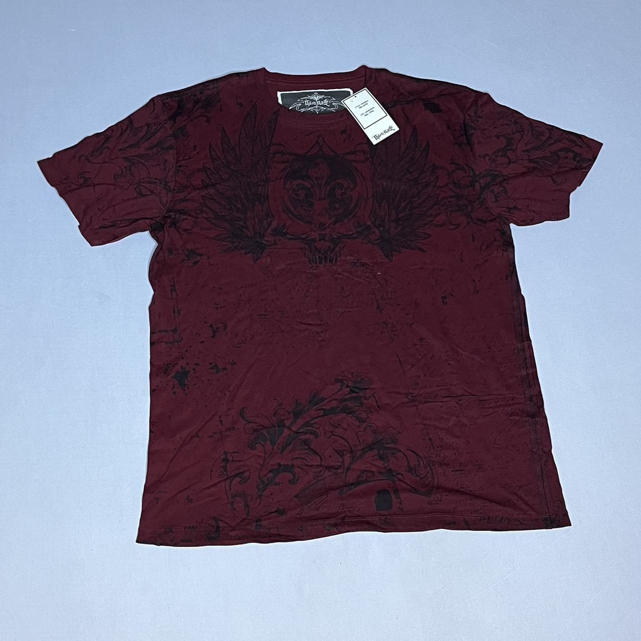 Red / Black Third Rail Y2K Cross / Wings T-Shirt... - Depop