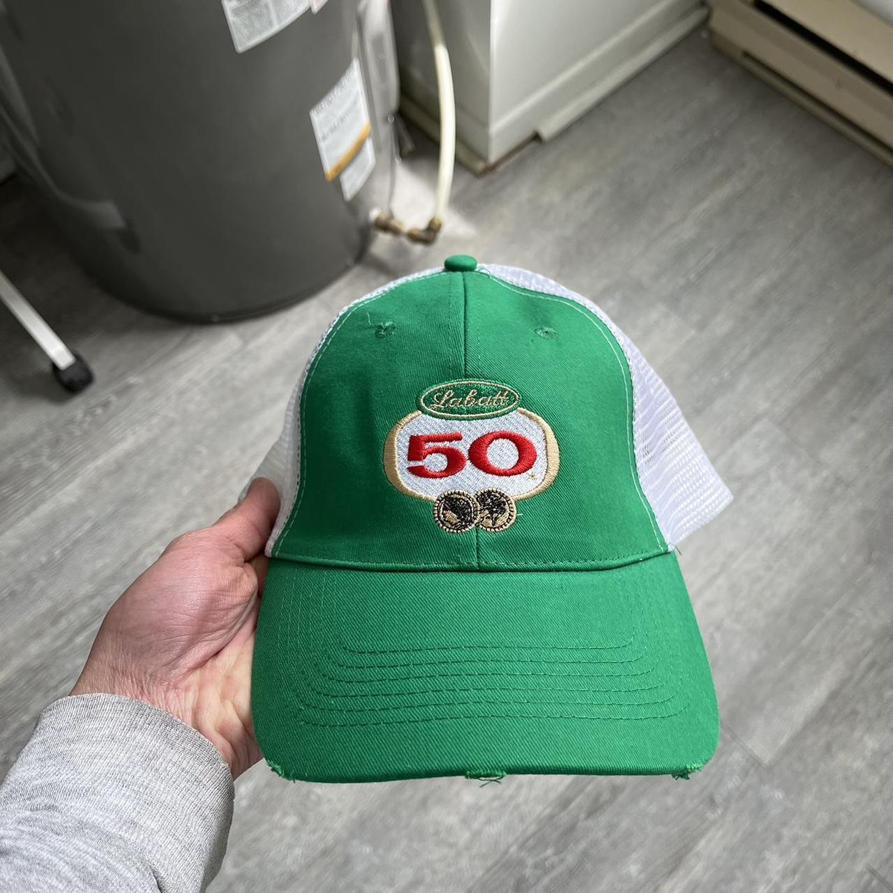 Green / White Labatt 50 Beer Embroidered /... | Depop