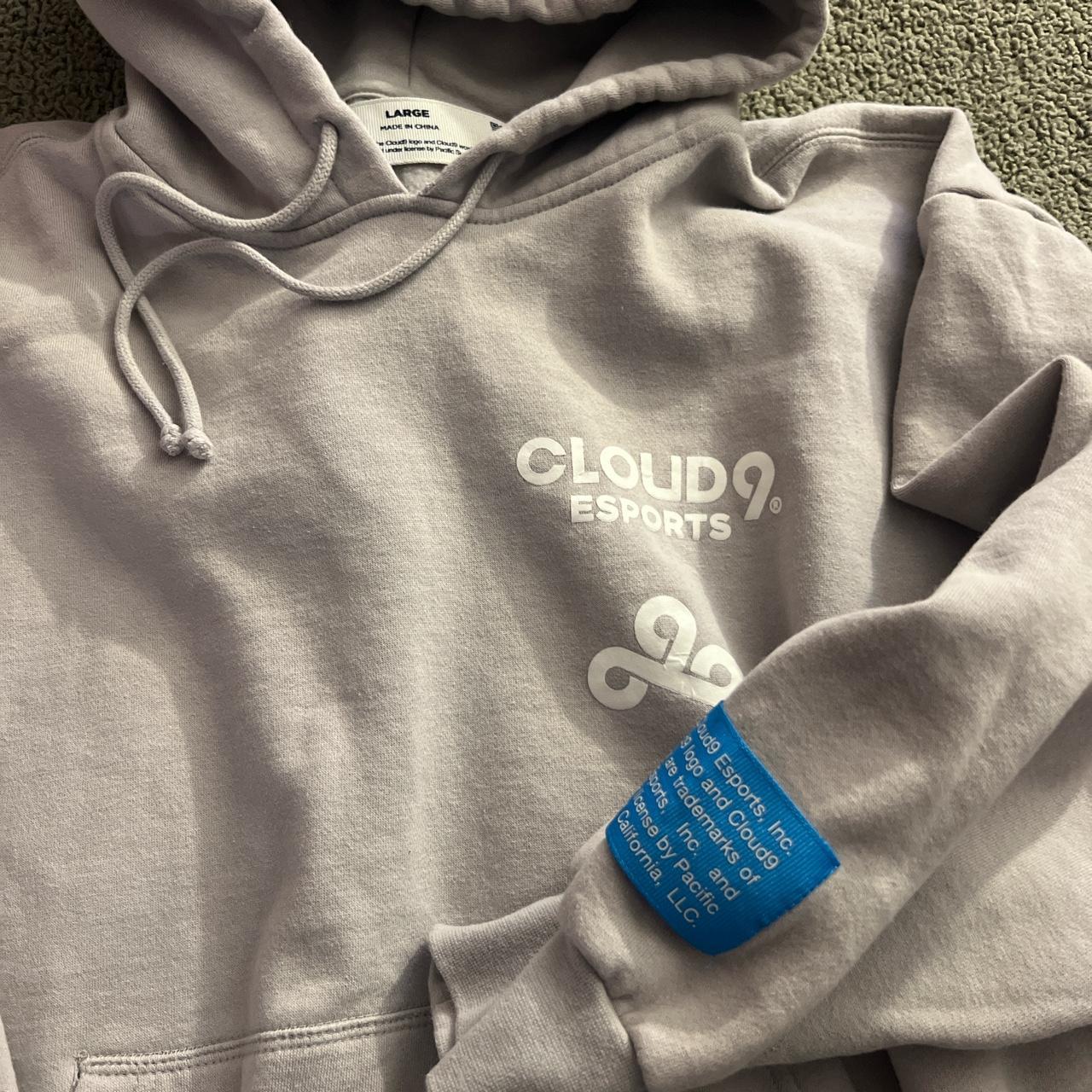 cloud9 esports hoodie *light blue ish grey *text... - Depop