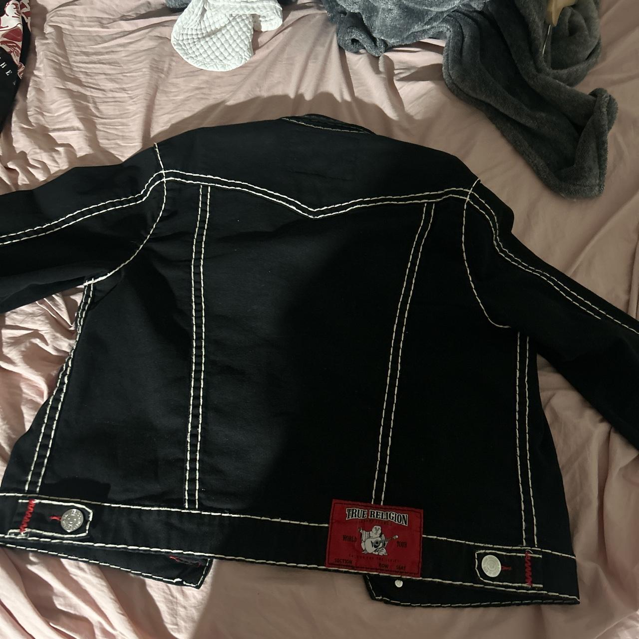 Rare limited edition true religion denim jacket. Red... - Depop